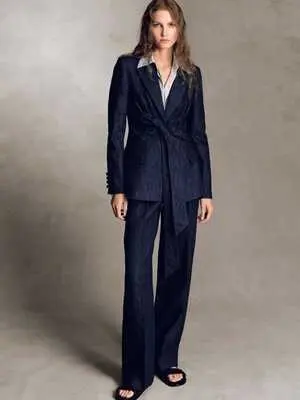 Gabriela Hearst Norman Wide-leg Cotton Trousers - Blue