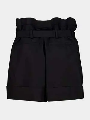 Saint Laurent Mohair And Wool Tailored Paperbag Shorts
