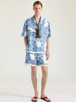 Givenchy Silk Shirt With Pompom Print - Blue