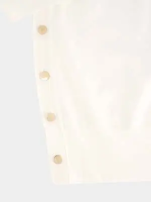 Altuzarra Short Sleeve Knit Sweater With Asymmetrical Button Detail