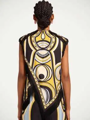 La DoubleJ Sanctuary Placée Gold Silk Twill Scarf Top