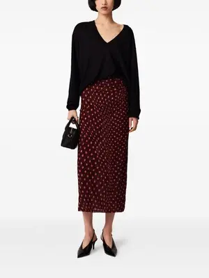 Stella McCartney Polka Dot Ruched Maxi Skirt