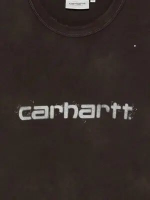 Carhartt Work In Progress Logo Cotton T-shirt - Brown