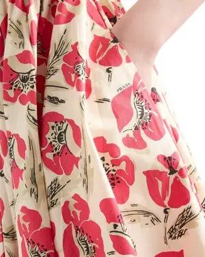 Prada Soft Poplin "flowers" Print Dress