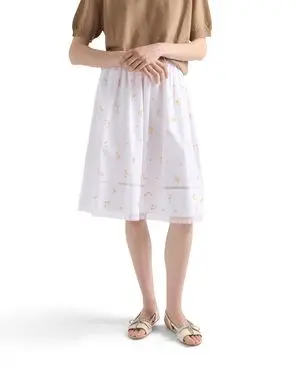 Prada Embroidered Poplin Skirt