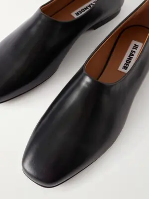 JIL SANDER Ballerina Prince Leather Flats - Black