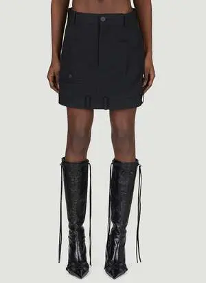 Balenciaga Deconstructed Wool Mini Skirt - Black