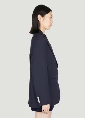 Prada Wool Mohair Suit Blazer - Blue