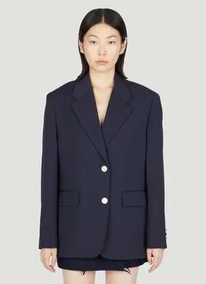 Prada Wool Mohair Suit Blazer - Blue