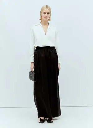 Max Mara Silk Chiffon Maxi Skirt - Black