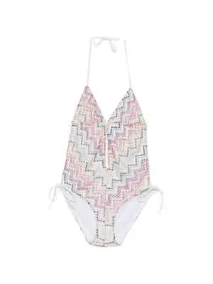 Missoni Halterneck Zigzag Knit One-piece Swimsuit - Multicolor