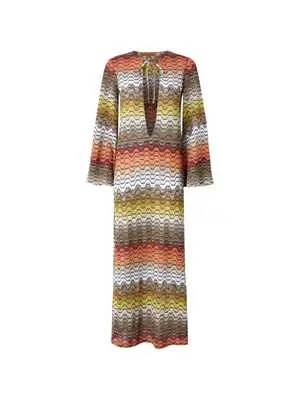 Missoni Long Dress With Chevron Pattern - Multicolor