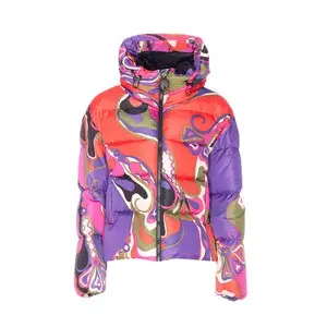 Emilio Pucci Down Jacket With Orchidee Print - Multicolor