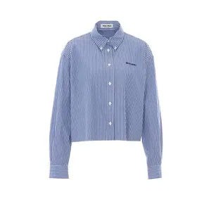 Miu Miu Striped Cotton Shirt - Blue