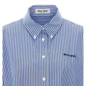 Miu Miu Striped Cotton Shirt - Blue
