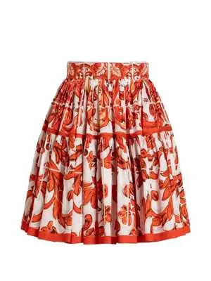 Dolce & Gabbana Majolica Print Poplin Skirt - Multicolor