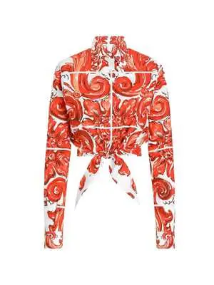 Dolce & Gabbana Majolica Print Cropped Shirt - Multicolor