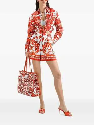 Dolce & Gabbana Majolica Print Cropped Shirt - Multicolor