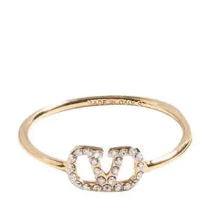 Valentino Garavani Vlogo Signature Swarovski Crystals Ring - Gold