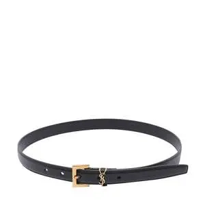 Saint Laurent SAINT LAURENT Thin Cassandre Belt Black