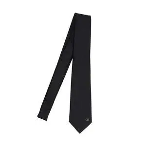 Valentino Garavani Vlogo Signature Silk Tie - Black