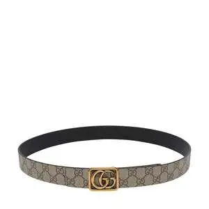 Gucci Gucci Reversible GG Marmont Belt Cream