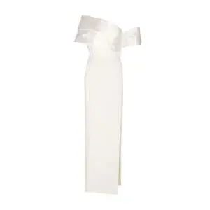 Solace London Alexis Maxi Dress With Bow Detail - White
