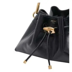 JIMMY CHOO Small Cinch Shoulder Bag - Black
