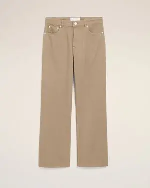 Ami AMI Paris Large Fit Cotton Twill Jeans Taupe Beige