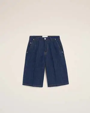 AMI Paris Loose Bermuda Denim Shorts - Indigo
