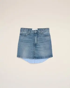 AMI Paris Cotton Mini Skirt - Blue