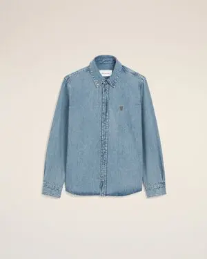 AMI Paris De Coeur Denim Cotton Shirt