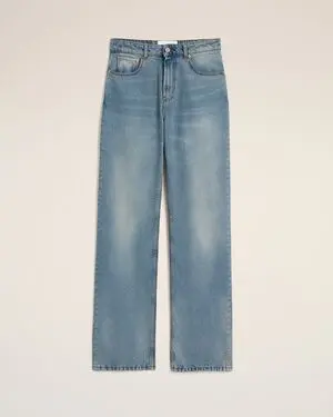 AMI Paris Large Fit Cotton Jeans - Blue