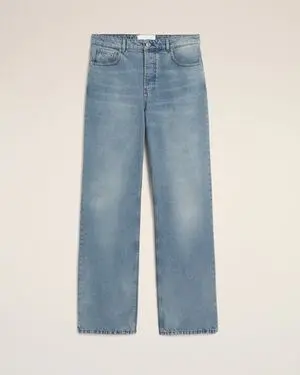 AMI Paris Large Fit Cotton Jeans - Blue
