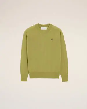 AMI Paris AMI Paris Green Wool Crewneck Ami De Coeur Sweater Matcha/black