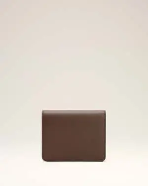 AMI Paris Brown Smooth Leather Carrousel Folded Wallet Brown - Chocolate