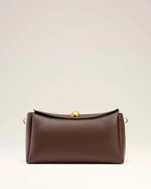 AMI Paris Carrousel Medium Smooth Leather Bag - Chocolate