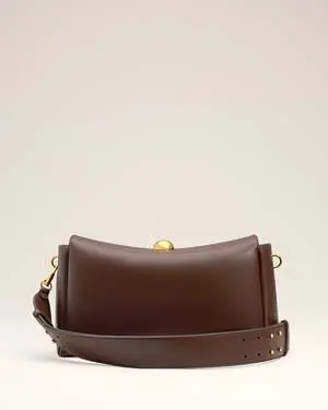 AMI Paris Carrousel Medium Smooth Leather Bag - Chocolate