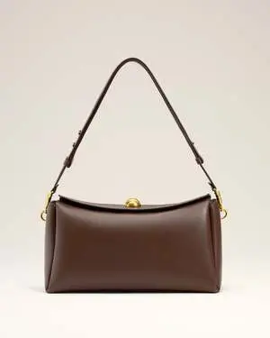 AMI Paris Carrousel Medium Smooth Leather Bag - Chocolate