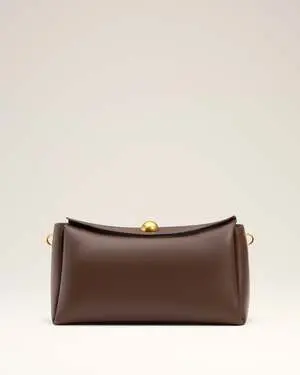 AMI Paris Carrousel Medium Smooth Leather Bag - Chocolate