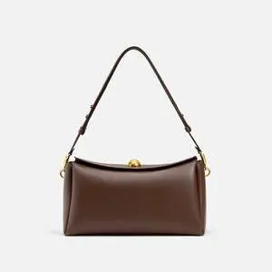 AMI Paris Carrousel Medium Smooth Leather Bag - Chocolate
