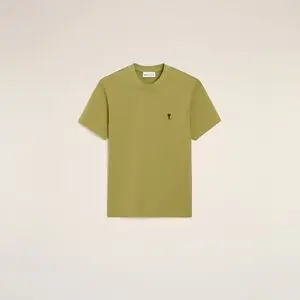 AMI Paris Green Cotton De Coeur T-shirt Green - Matcha