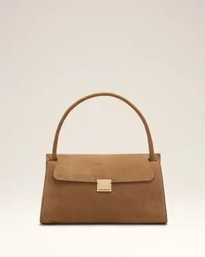 AMI Paris Mimi Bag In Smooth Nubuck Leather - Caramel