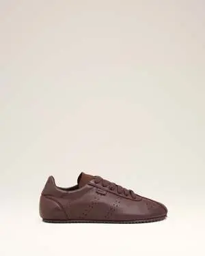 AMI Paris Burgundy Smooth Leather Low Top Sneakers - Cherry