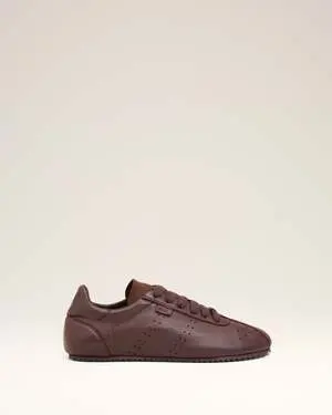 AMI Paris Burgundy Smooth Leather Low Top Sneakers