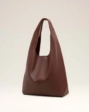 AMI Paris Burgundy Soft Leather Etienne Hobo Bag