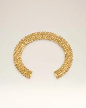AMI Paris Plated Brass Bead Effect Bracelet - Gold