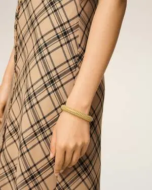 AMI Paris Plated Brass Bead Effect Bracelet