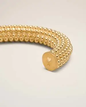 AMI Paris Plated Brass Bead Effect Bracelet
