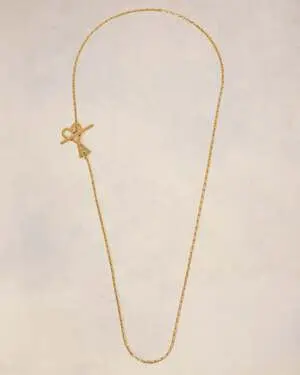 AMI Paris Brass De Coeur Convertible Chain Necklace - Gold